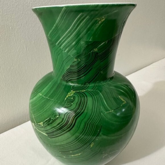 Tozai | Accents | Malachite Porcelain Flared Temple Vase | Poshmark